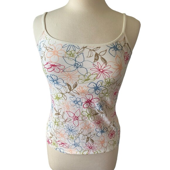 J. Jill | Tops | J Jill Womens Shelf Bra Cami Size M Floral Beige ...